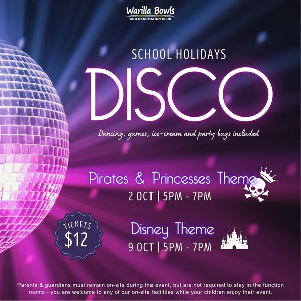 Kids Disco: Disney Theme at Warilla Bowls and Recreation Club - Visit ...