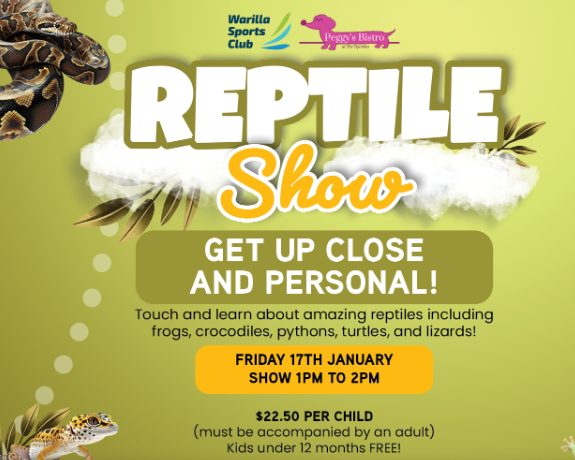 Reptile Show at Warilla Sports Club - Visit Shellharbour